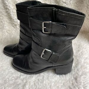 Sam Edelman | Shoes | Sam Edelman Biker Boots Troy Moto Black Leather ...